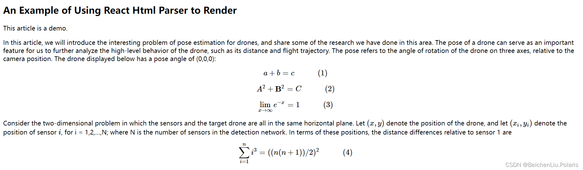 让你的网页可以同时显示html和Latex数学公式—— ReactHtmlParser 和 React Mathjax_react-html-parser-CSDN博客