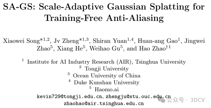 SA-GS，无需训练，直接鲁棒提升3D高斯抗锯齿能力_3dgs扁平化-CSDN博客