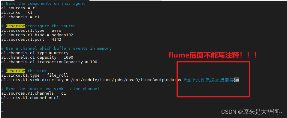 flume配置文件后不能跟注释！！_[error - org.apache.flume.sinkrunner$pollingrunner-CSDN博客