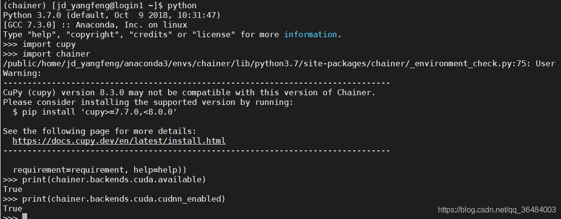 Linux系统：安装chainer，以及conda安装cudatoolkit、cupy_conda cupy-CSDN博客