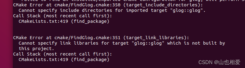 ubuntu18.04安装ceres时，报错CMake Error at cmake/FindGlog.cmake:350+解决方案_ceres安装报错glog-CSDN博客