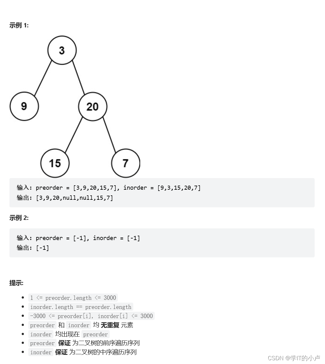 【leetcode】105 从前序与中序遍历序列构造二叉树 Csdn博客