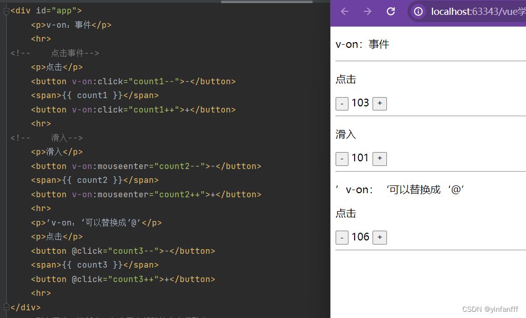Vue指令-02：v-html，v-show和v-if，v-on-CSDN博客