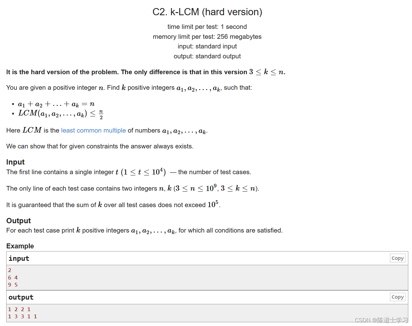 1600*C2. k-LCM (Hard version)（找规律）-CSDN博客