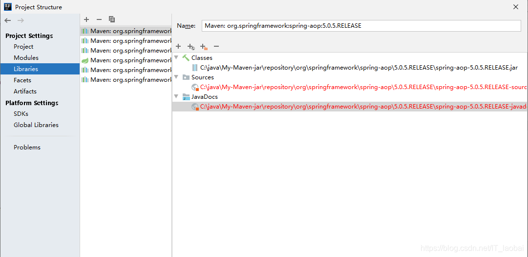 Idea中的project Setting中的libraries，sources和javadocs红色报错解决方法idea Project Settings Libraries都标红 Csdn博客 