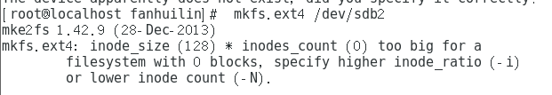 mkfs.ext4 /dev/sdb2 报错_linux的错误显示无效的块数-CSDN博客
