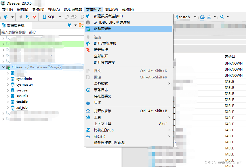 DBeaver连接GBase 8s Server 8.8国产数据库_gbase默认端口-CSDN博客