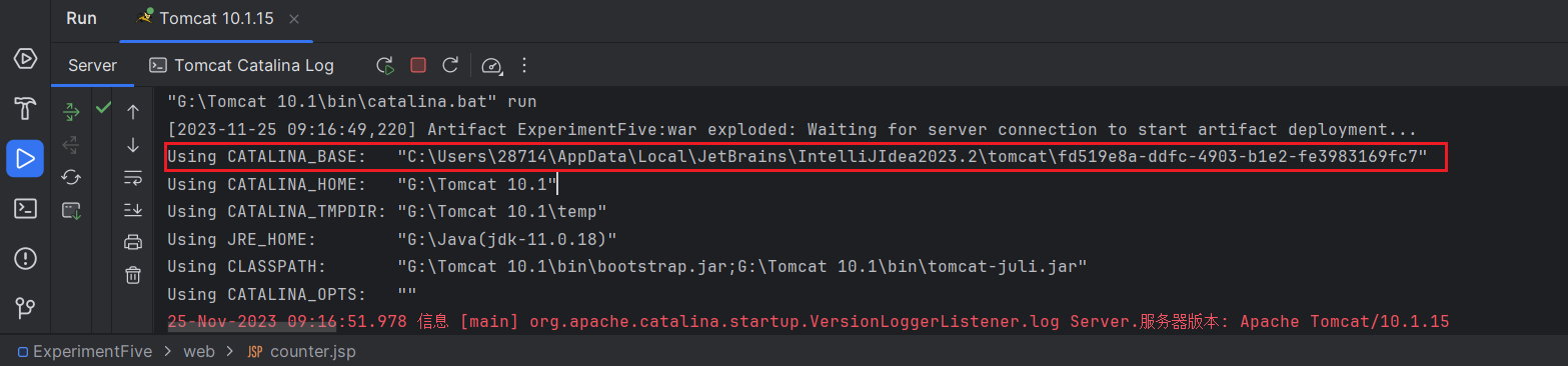 [Java Web]实验五 JSP基本语法与页面指令 打开counter.jsp转换后的源文件counter_jsp.java，对应的类文件在哪里？文件名是什么？查看count变量是在哪里声明 ...