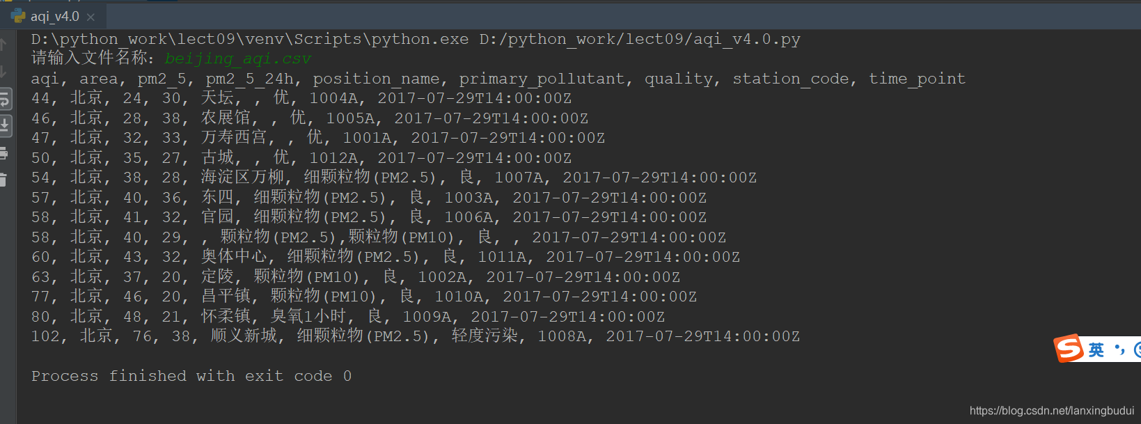 Python的学习笔记案例8--空气质量指数计算4.0_while city!="" or aqi!=-1 :-CSDN博客