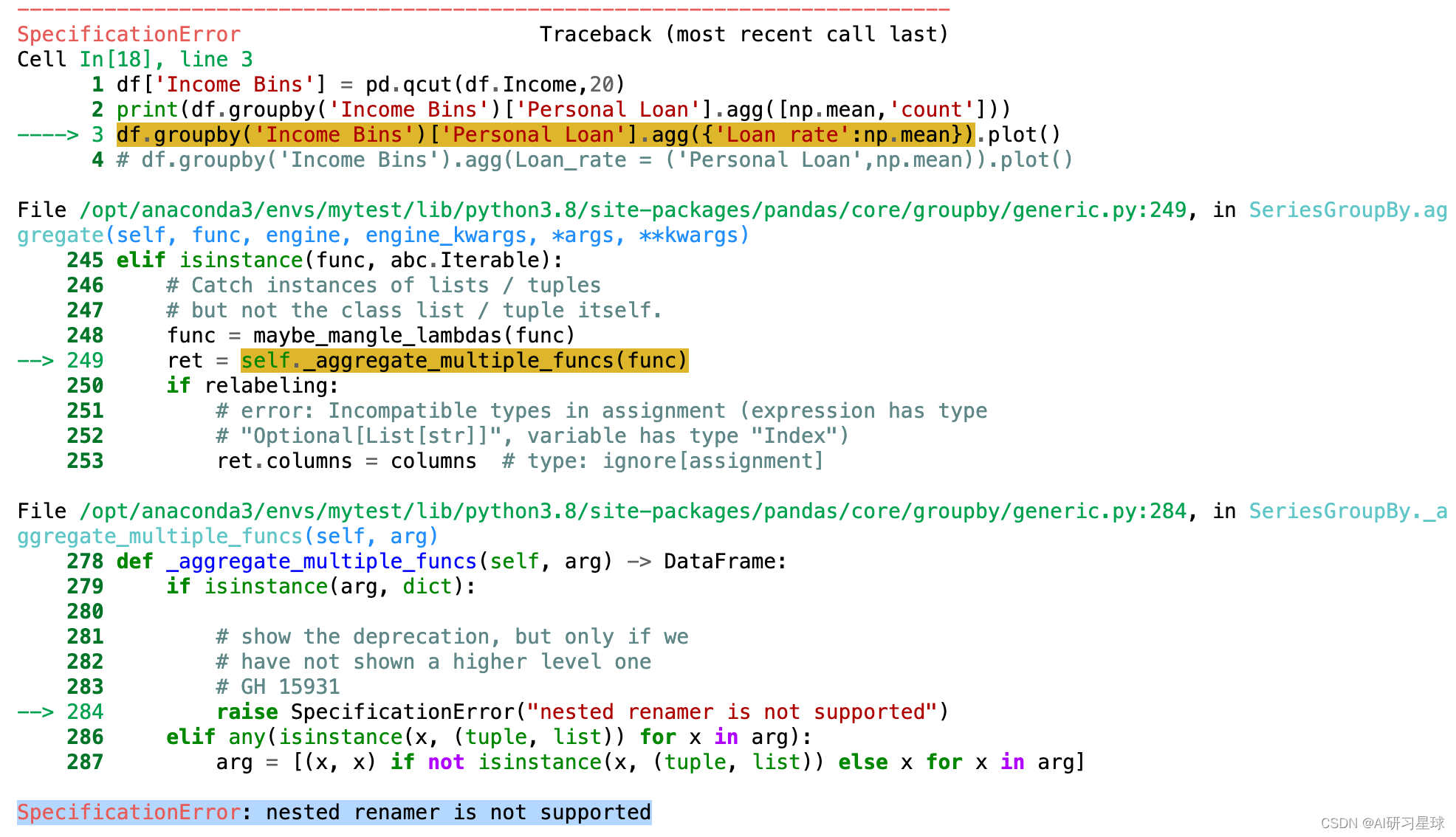 SpecificationError: nested renamer is not supported-CSDN博客