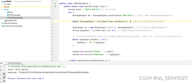 Java实现SHA-256哈希函数示例-CSDN博客