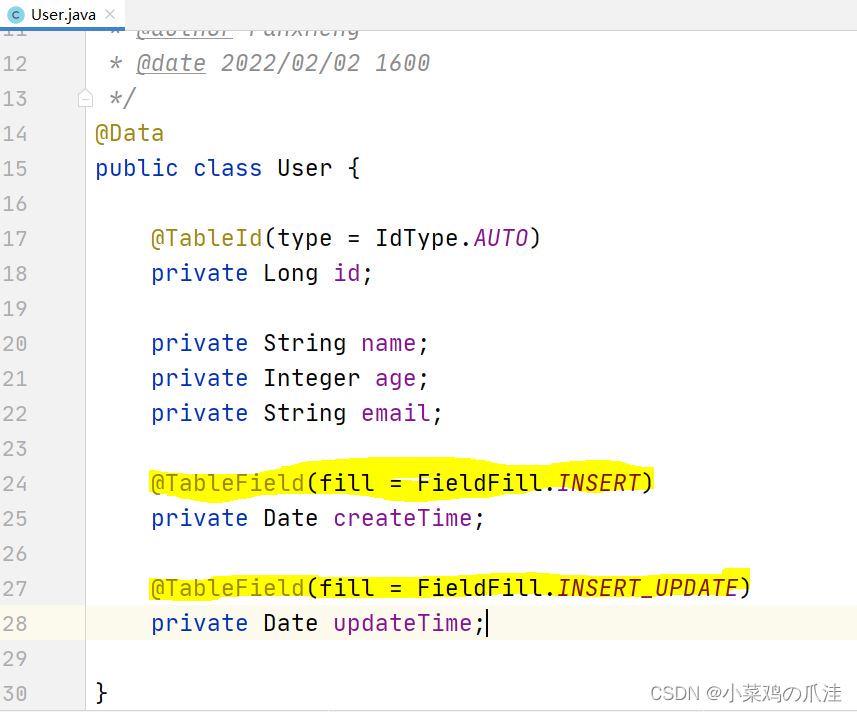 MyBatis-plus 自动填充MetaObjectHandler不生效_metaobjecthandler.openinsertfill()-CSDN博客