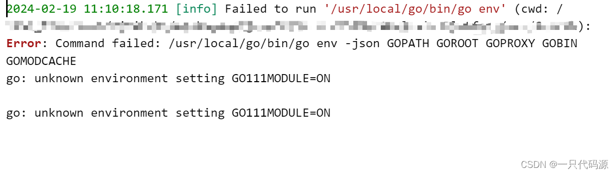 修复vscode的go插件报错unknown environment setting GO111MODULE=ON_go: unknown environment setting ...