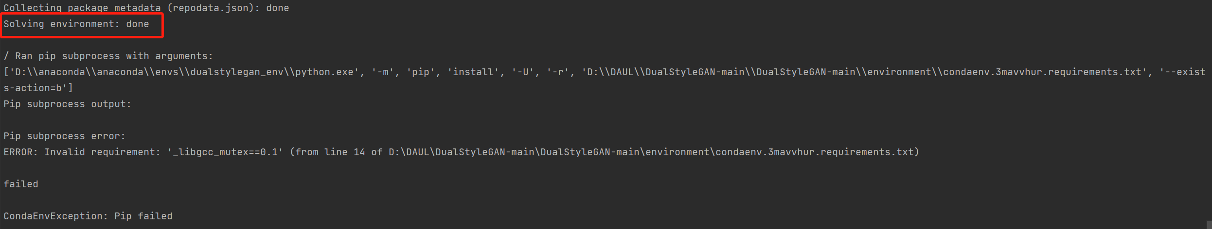 创建conda环境配置出现conda env create -f environment.yml报错解决办法-CSDN博客