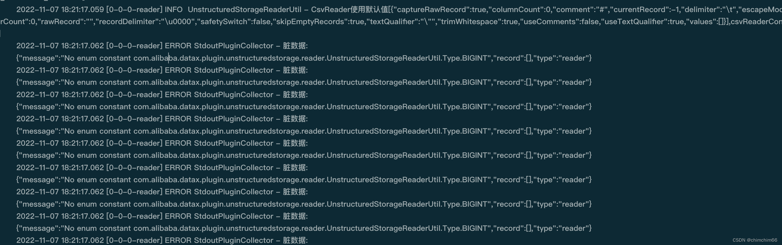 【踩坑实录】-No enum constant com.alibaba.datax.plugin.unstructuredstorage.reader ...
