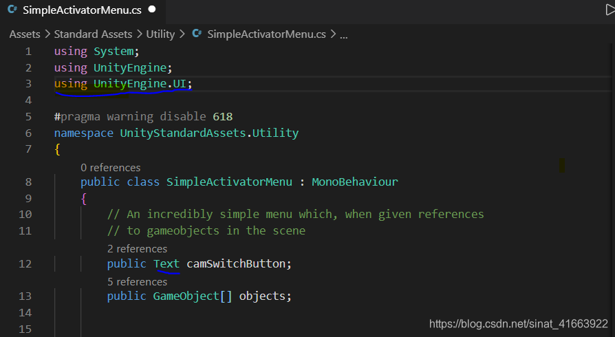 [Unity 3D] error CS0619: ‘GUIText‘ is obsolete: ‘GUIText has been removed. Use UI.Text instead ...