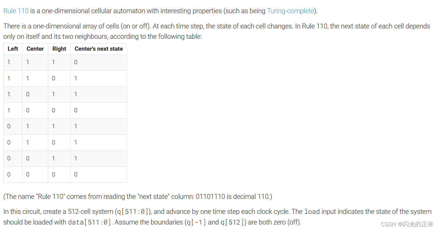 HDLBits Rule 110_rule110-CSDN博客