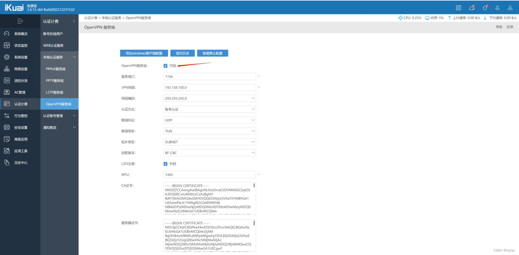 通过ikuai搭建openV实现异地组网_爱快 导出open-CSDN博客