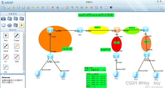 ospfv3和isis(ipv6)协议综合配置实验_issi协议和ospfv3-CSDN博客