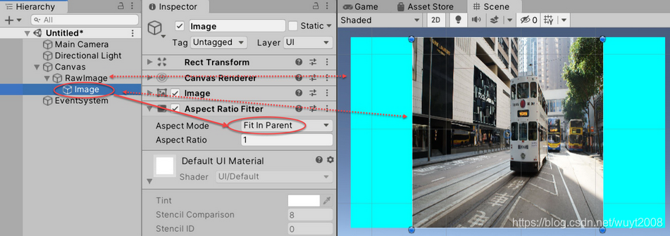 Unity2019学习：常用功能--Unity UI自动布局相关组件_aspect ratio fitter-CSDN博客