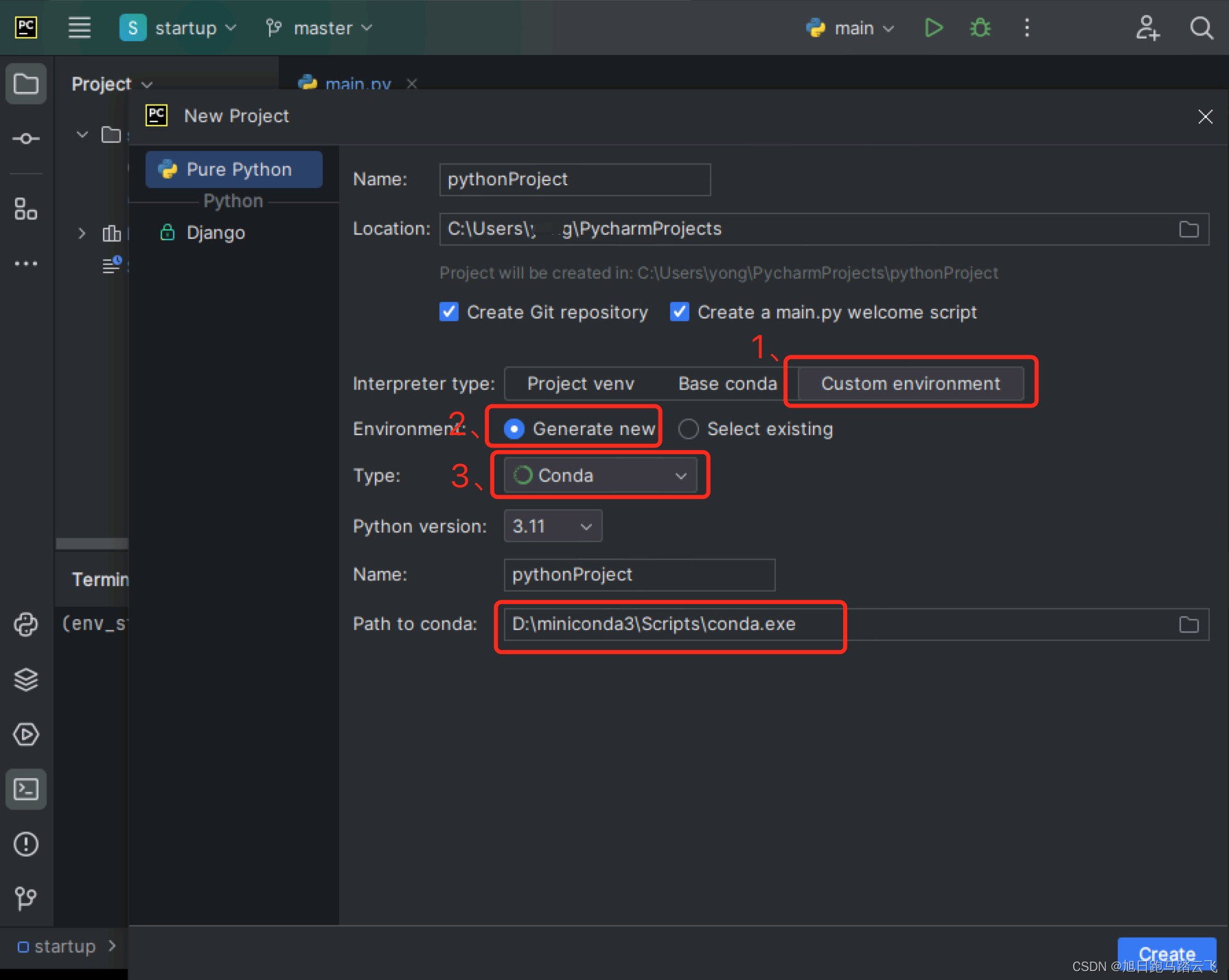 【AI基础】第一步：安装python开发环境-conda篇_pycharm miniconda-CSDN博客