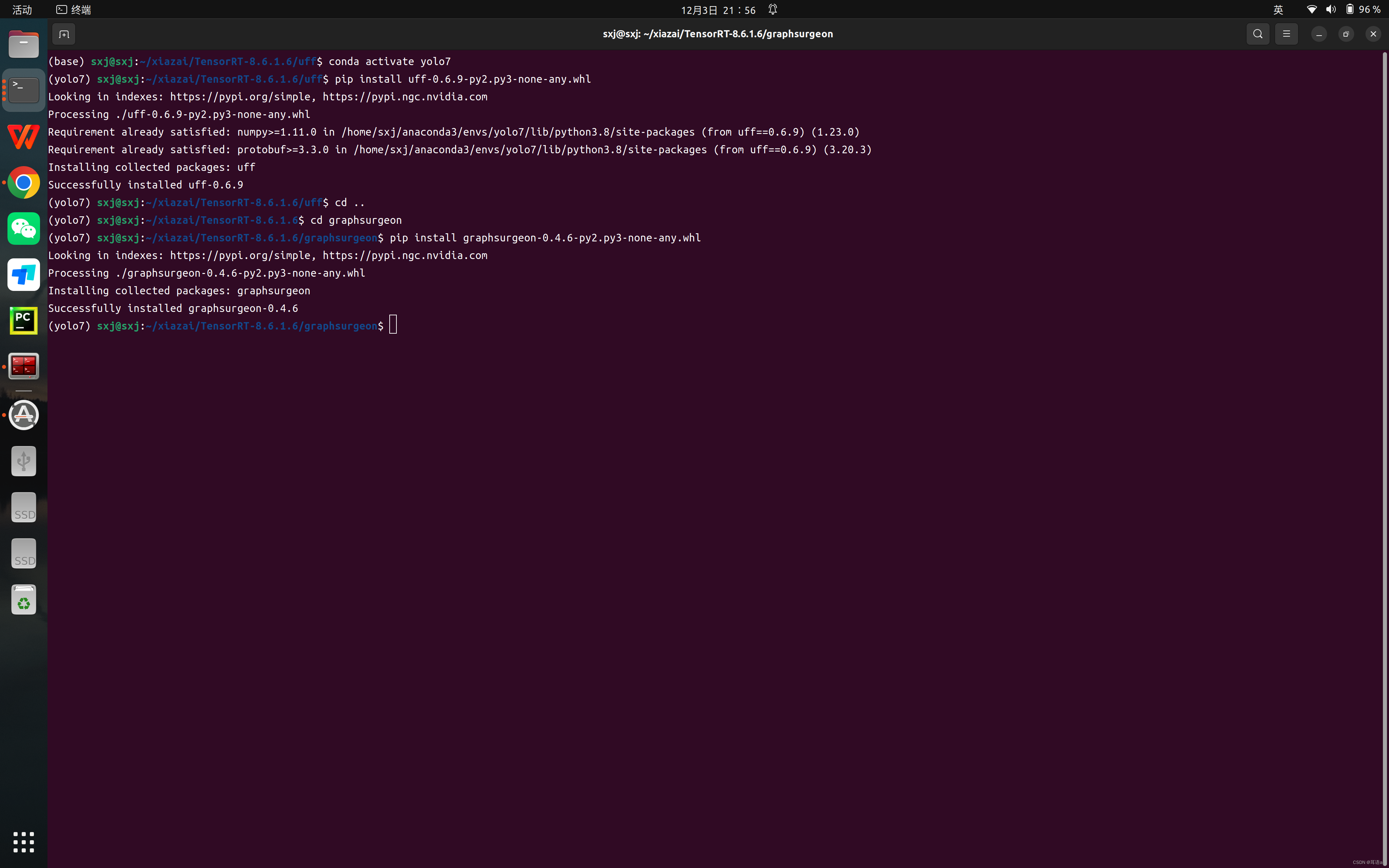 TensorRT安装及使用教程（ubuntu系统部署yolov7）_ubuntu安装tensorrt-CSDN博客