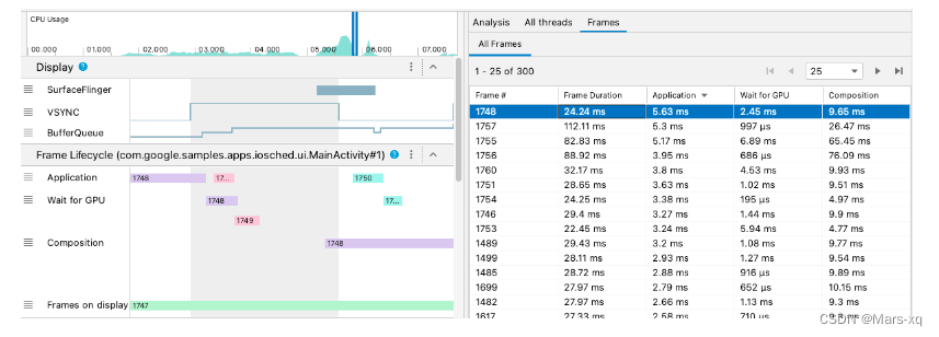 Android profiler ： CPU（3） ：检查界面卡顿_androidstudio 卡顿检测-CSDN博客