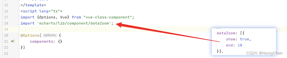 echarts dataZoom.slider is used but not imported._echarts.min.js:9150 [echarts] series bar is ...