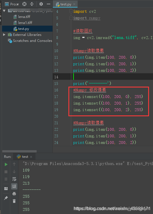 OpenCV + Numpy库读取与修改图像的像素值_numpy获取像素值-CSDN博客