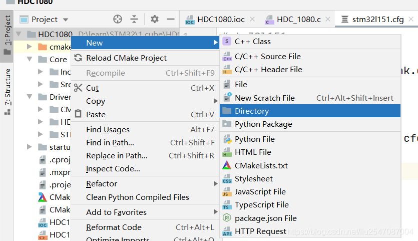 在使用CLION编辑STM32工程过程中添加.C .H文件_clion 创建.h-CSDN博客