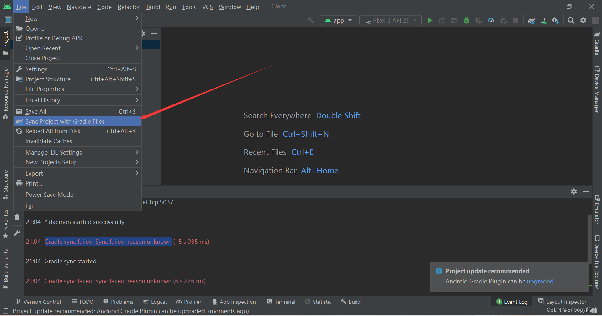 【Android Studio 报错集】编译项目时出现Gradle sync failed: Sync failed: reason unknown-CSDN博客