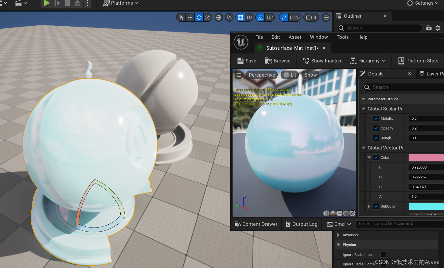 【UE】简单实现常用的材质_ue透明材质-CSDN博客