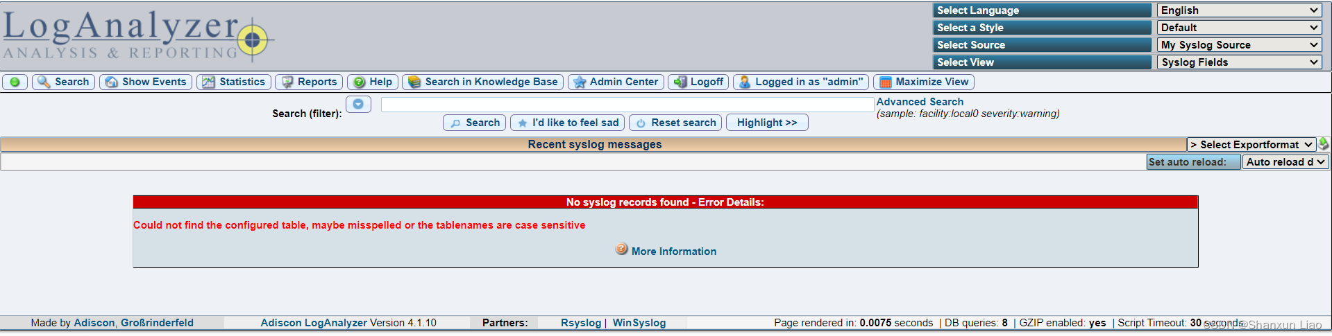 Install Configure LogAnalyzer with Rsyslog On CentOS 7_jpgraph error: 25001this php installation ...