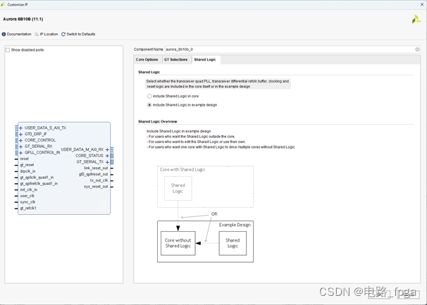 xilinx的Aurora8B10B的IP仿真及上板测试（高速收发器十七）_xilinx aurora-CSDN博客