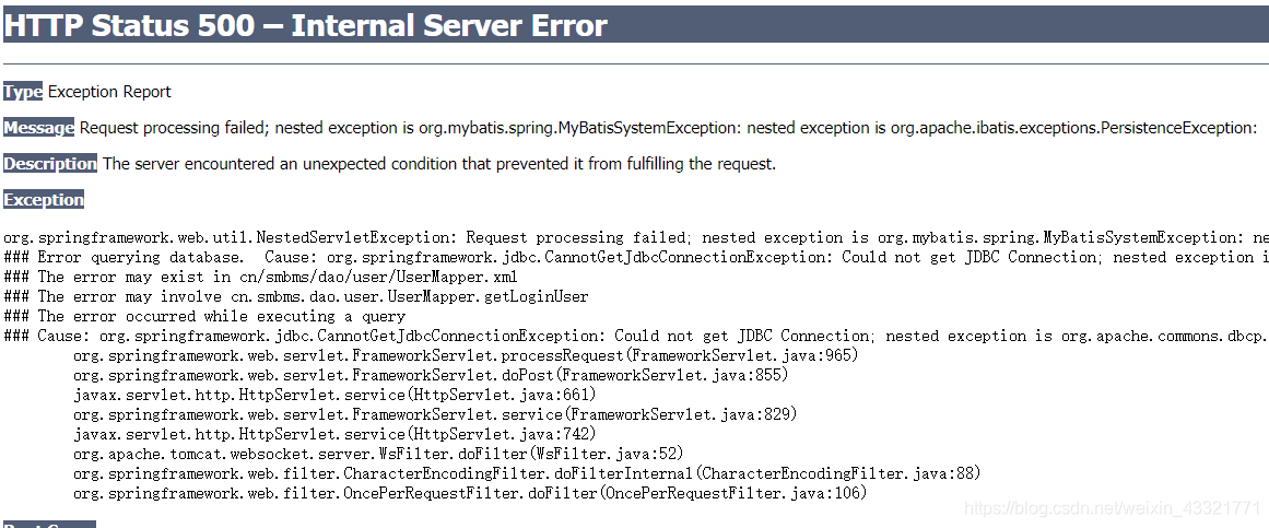Request processing failed； nested exception is org.mybatis.s_request processing failed; nested ...
