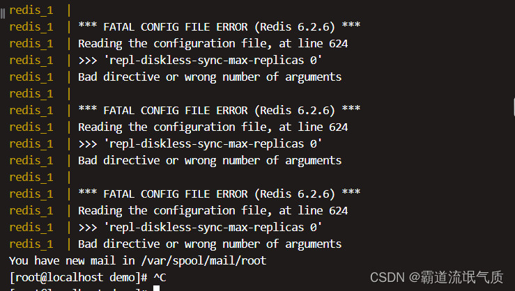 DockerCompose编排Redis6.2.6以及遇到的那些坑_repl-diskless-sync-max-replicas 0' bad directive o-CSDN博客