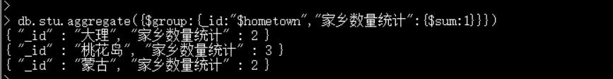 【MongoDB】聚合、管道（$group、$match、$project、$sort、$limit、$skip）、表达式（$sum、$avg、$min、$man、$push）_2、练习聚合 ...
