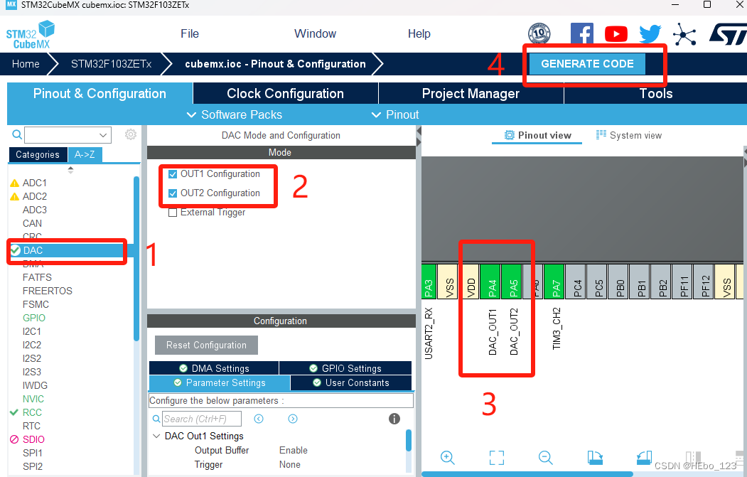 RT-Thread 之 DAC设备驱动调试_rtthread dac-CSDN博客