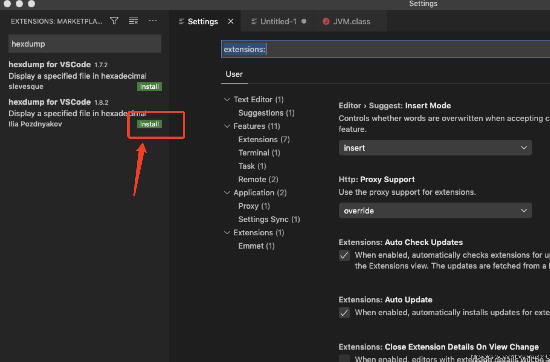 VSCode 安装插件 hexdump 查看 二进制文件 [ java class 文件]_vscode hexdump-CSDN博客