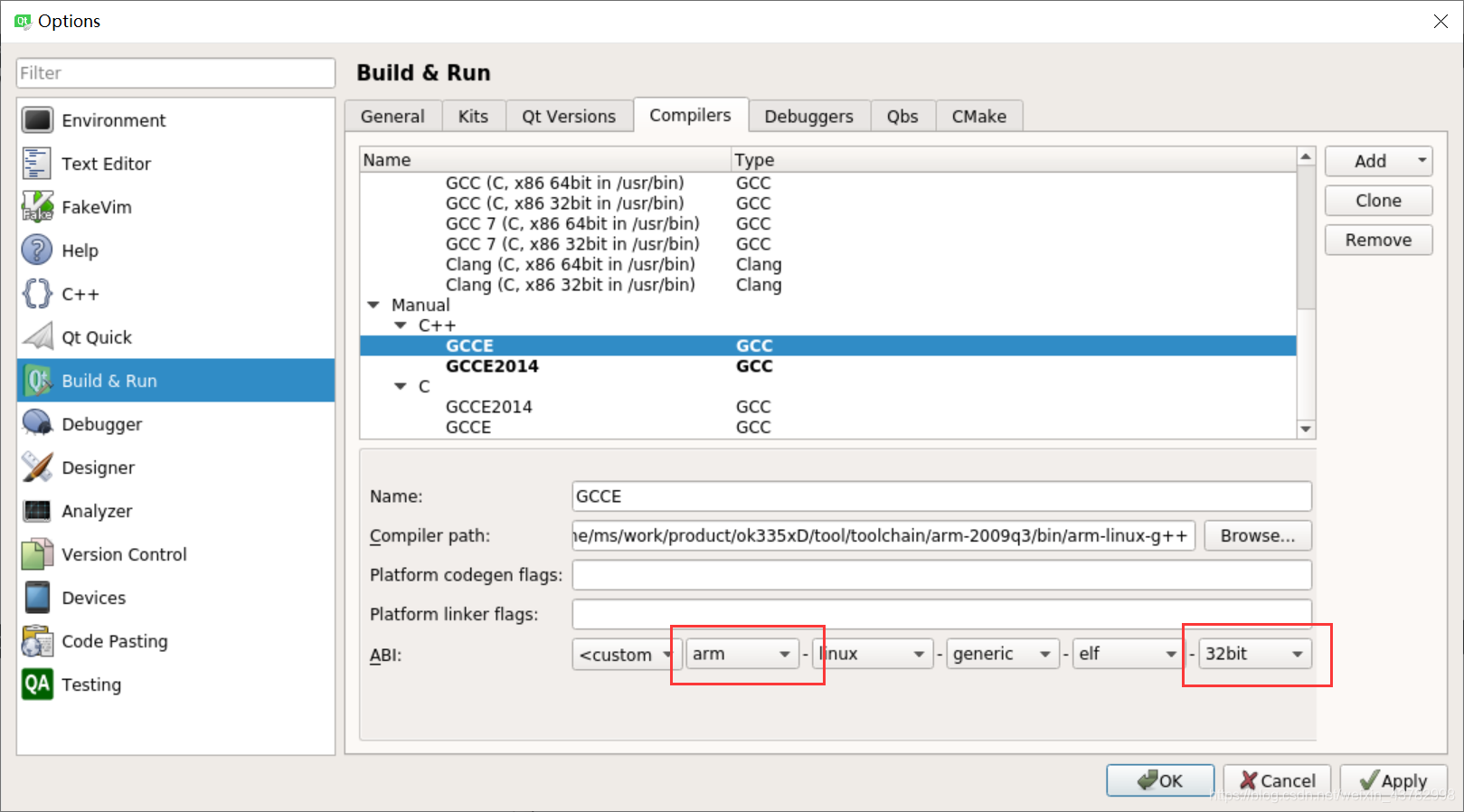 嵌入式linux开发，qt报错：131: Error: no such instruction: `swpb %sil,%al,[%rdx]‘_error: no such ...