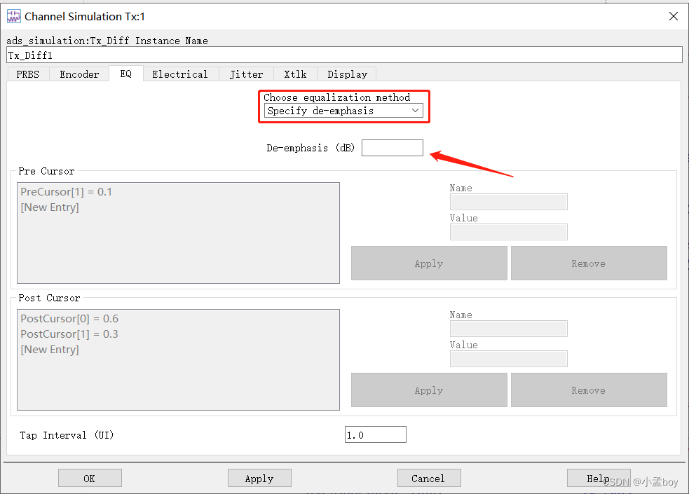 使用ADS进行serdes仿真时，Tx_Diff中EQ的设置对发送端波形的影响。_serdes eq是什么意思-CSDN博客