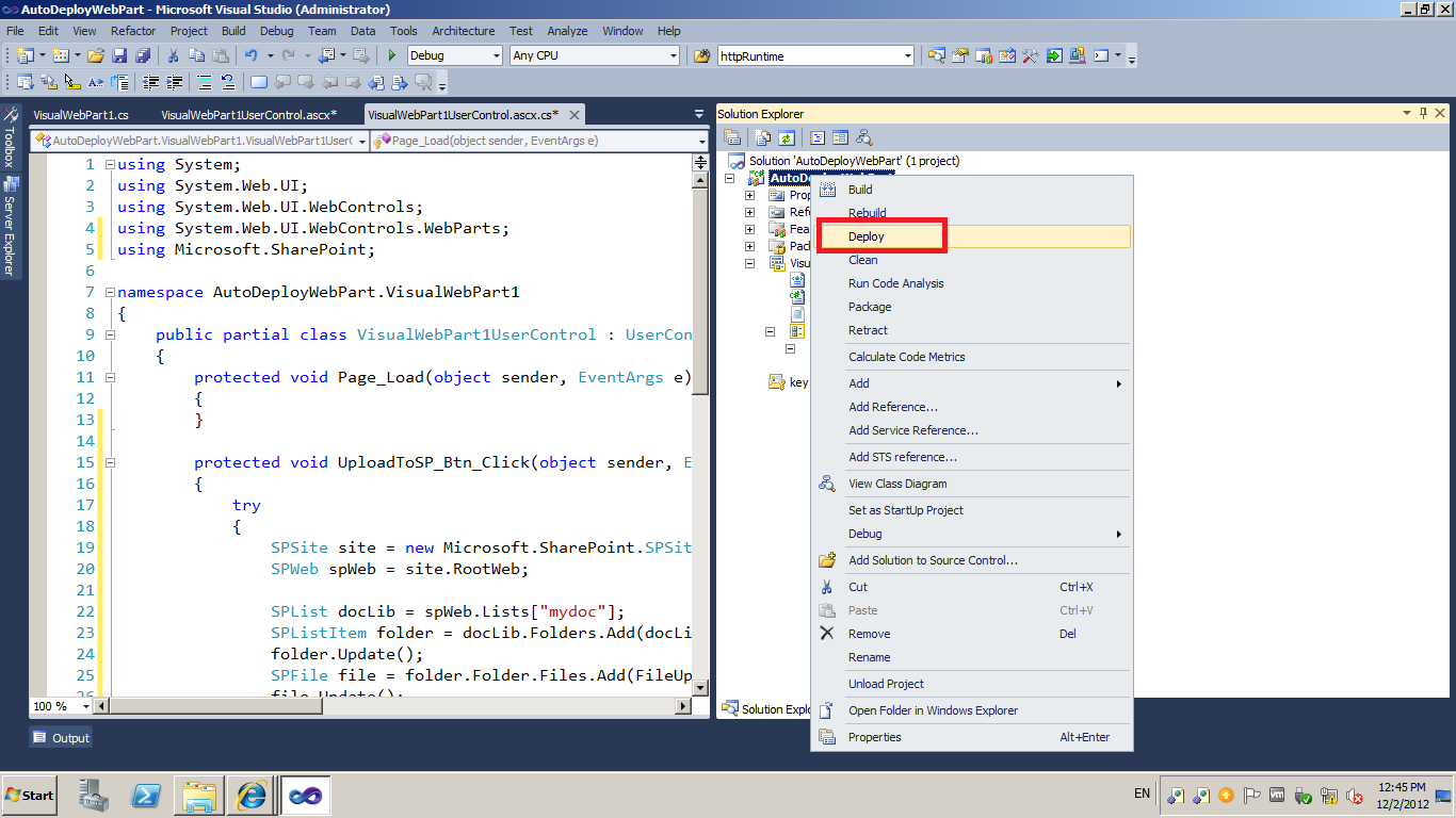 通过Visual Studio 2010 向 SharePoint 2010 中部署自定制的WebPart_visual studio sharepoint-CSDN博客