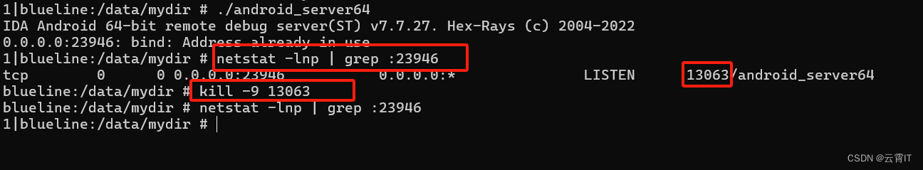 解决IDA pro调试端口被占用问题0.0.0.0:23946: bind: Address already in use-CSDN博客
