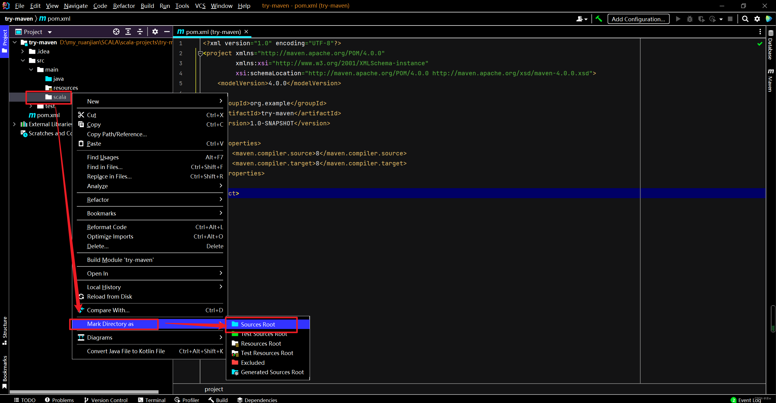 idea2021.3.3 创建maven-scala项目并解决遇到的问题：通过add frameworks support找到不到scala插件_add frameworks support没 ...