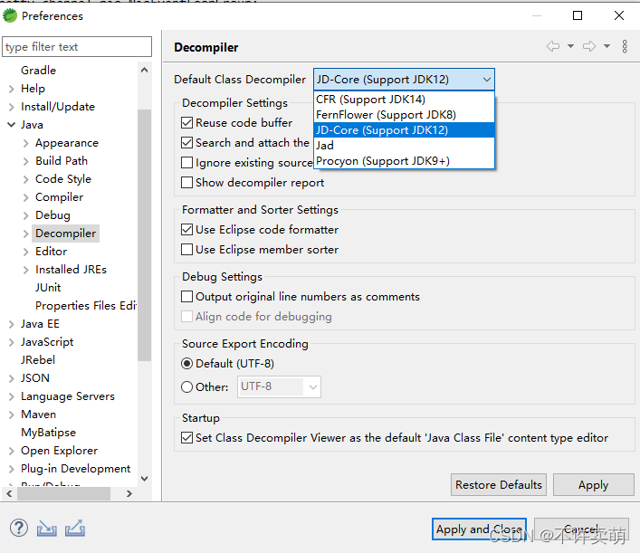 Eclipse中安装与配置EnhancedClassDecompiler反编译插件-CSDN博客
