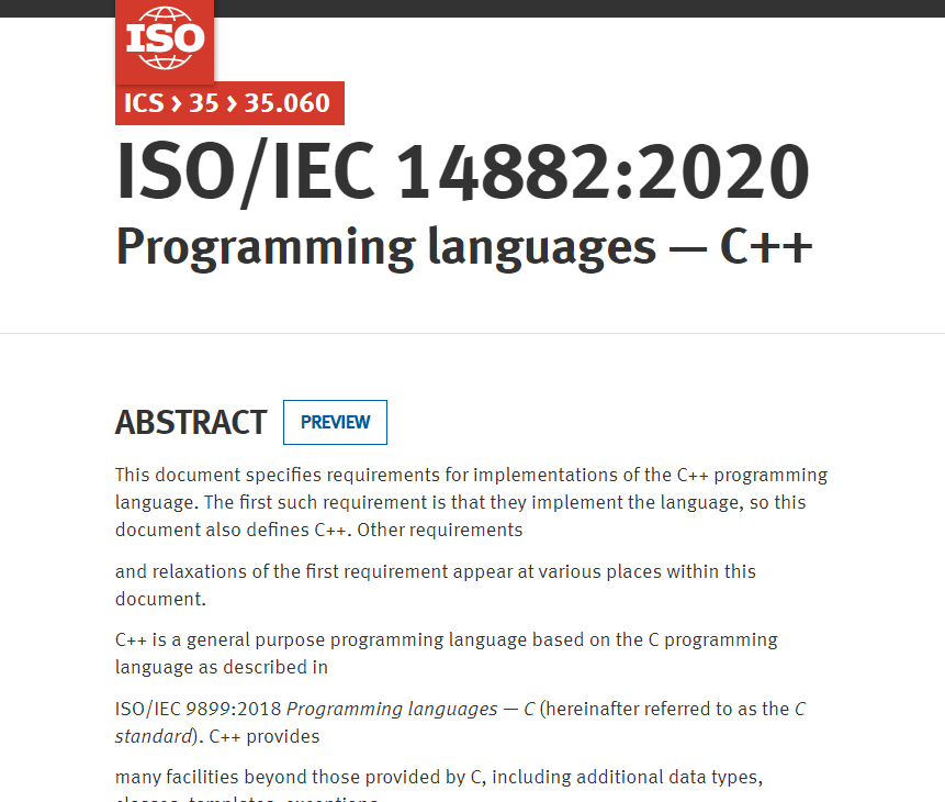 C++20 标准 (ISO/IEC 14882:2020) 正式发布_iso c++ 14882: 20.4.6 c library-CSDN博客
