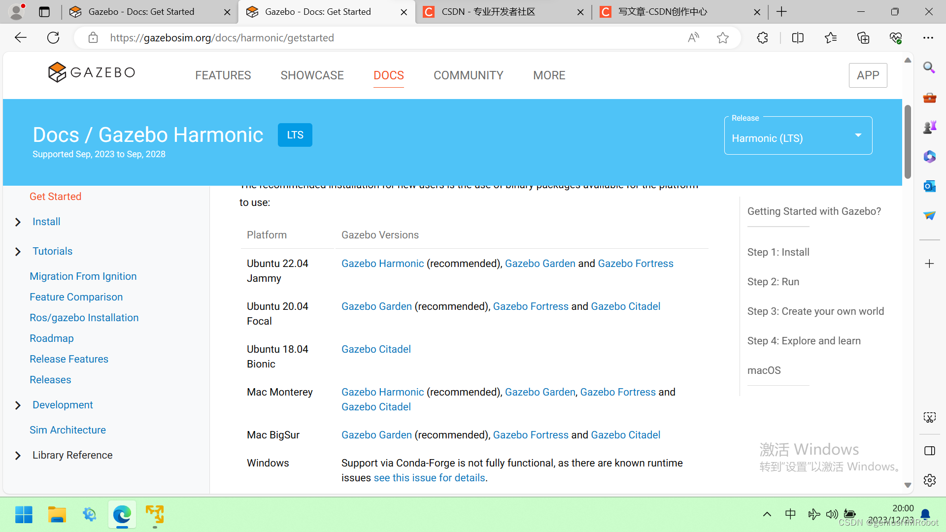 ubuntu22.04+ROS2推荐匹配的gazebo版本_ros2版本选择-CSDN博客