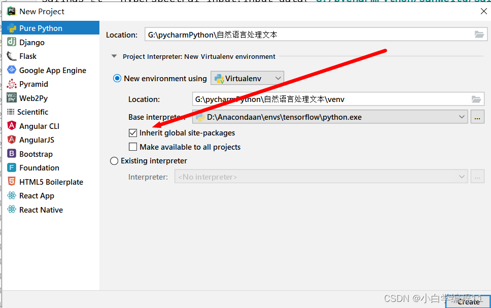 Pycharm中选择新建项目的环境（初学）new environment 和 exist interpreter的区别_pycharm new environment-CSDN博客