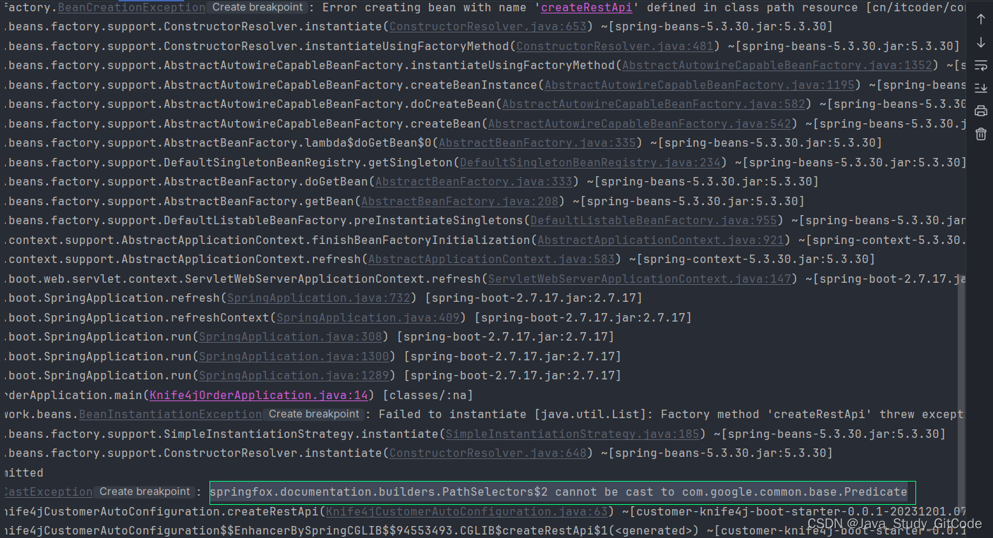 springfox.documentation.builders.PathSelectors$2 cannot be cast to com.google.common.base ...