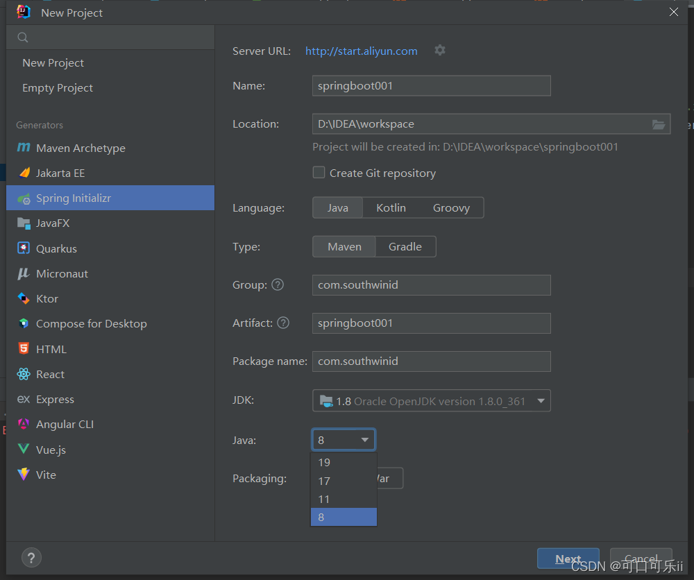 Selected version of Java 17 is not supported by the project SDK ‘1.8‘. Either choose a lower ...